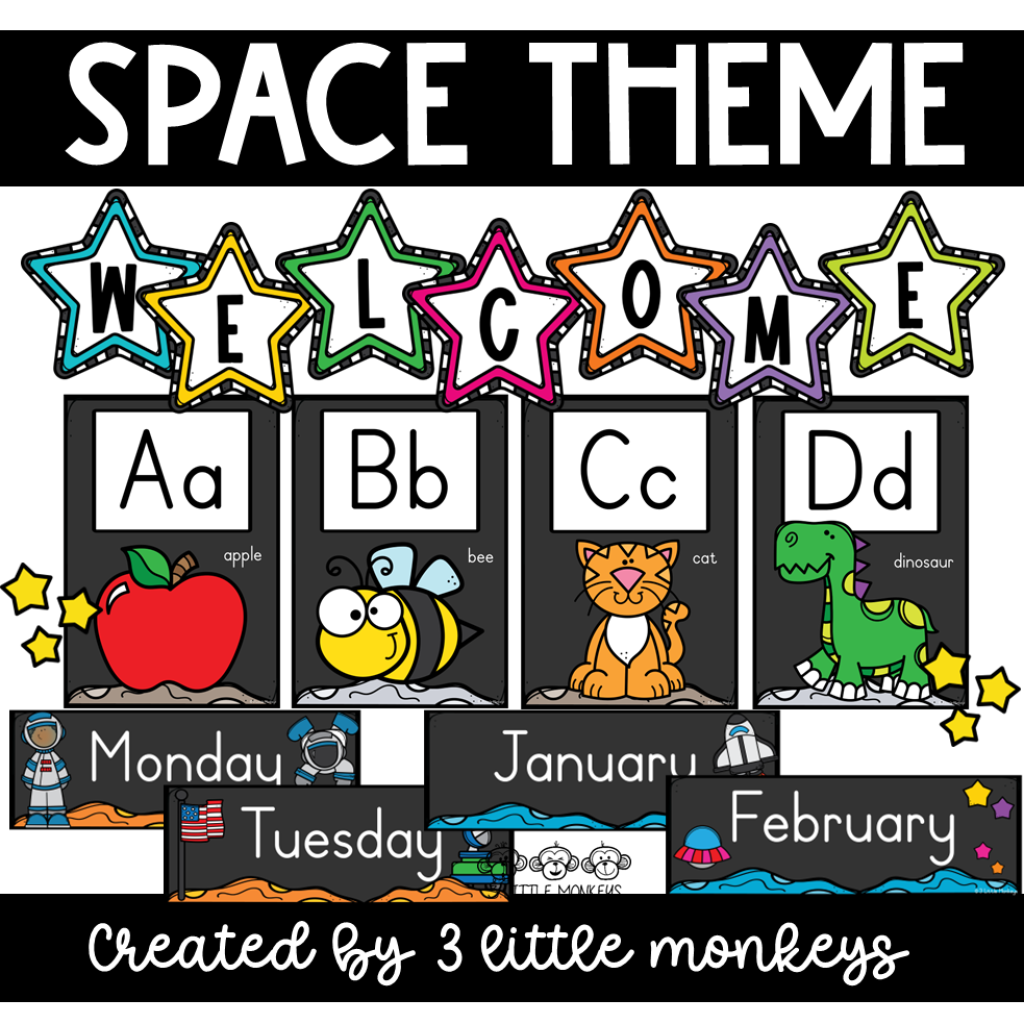 Space Theme Classroom Decor – PDF – 3littlemonkey
