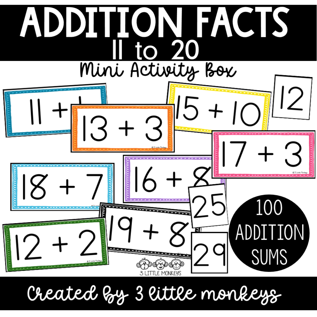Addition Facts 11 to 20 – PDF – 3littlemonkey